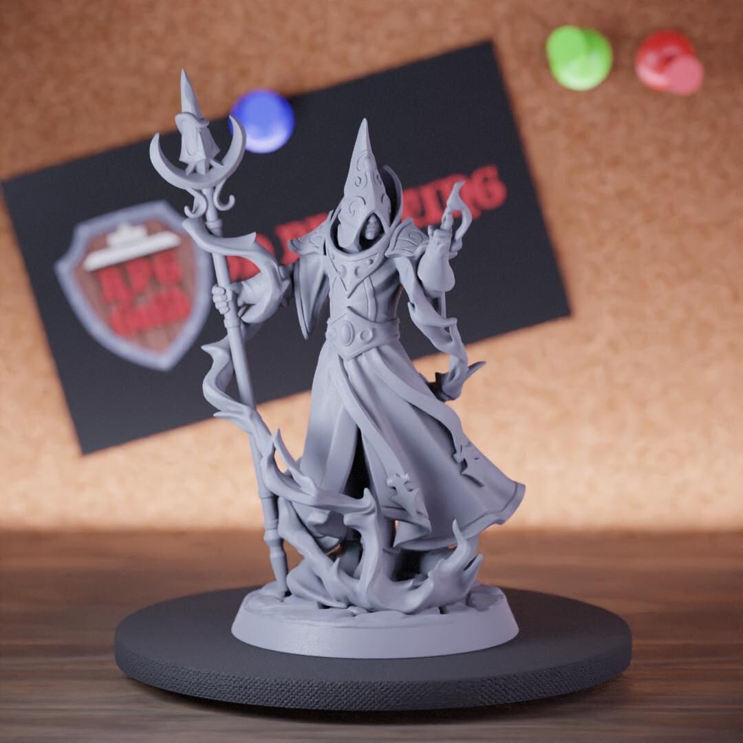 High Elf Elite Wizard Miniature Evoker Mini Dungeons and Dragons Mini ...