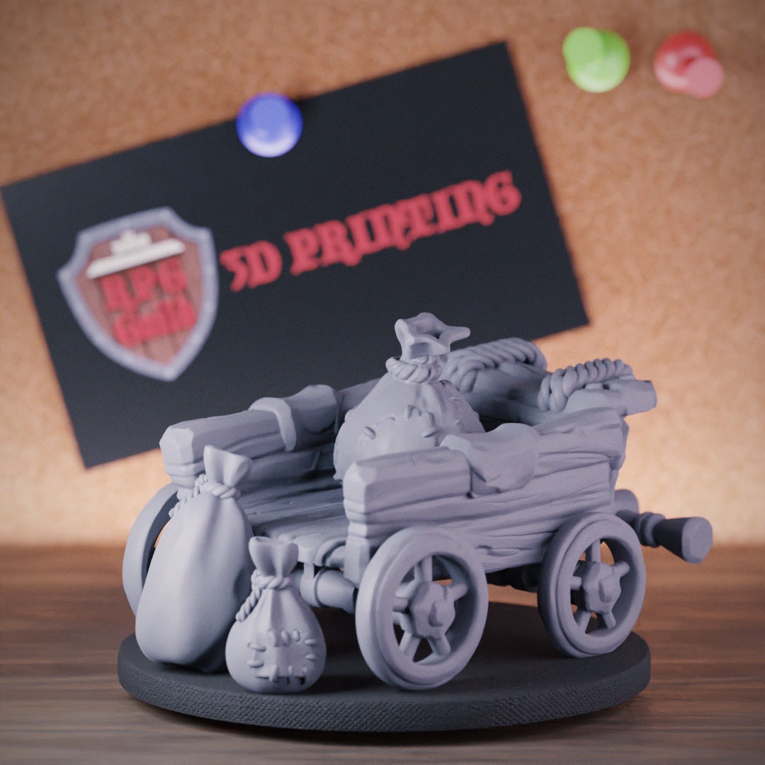 Merchant Charriot Miniature Cart Wagon Mini Dungeons and Dragons Mini ...