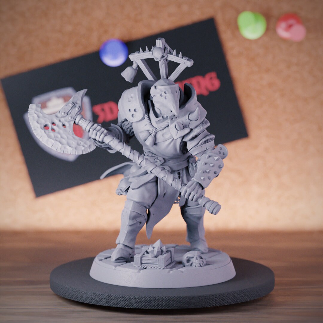 Human Fighter Miniature Cult Warrior Dungeons and Dragons Mini RPG ...