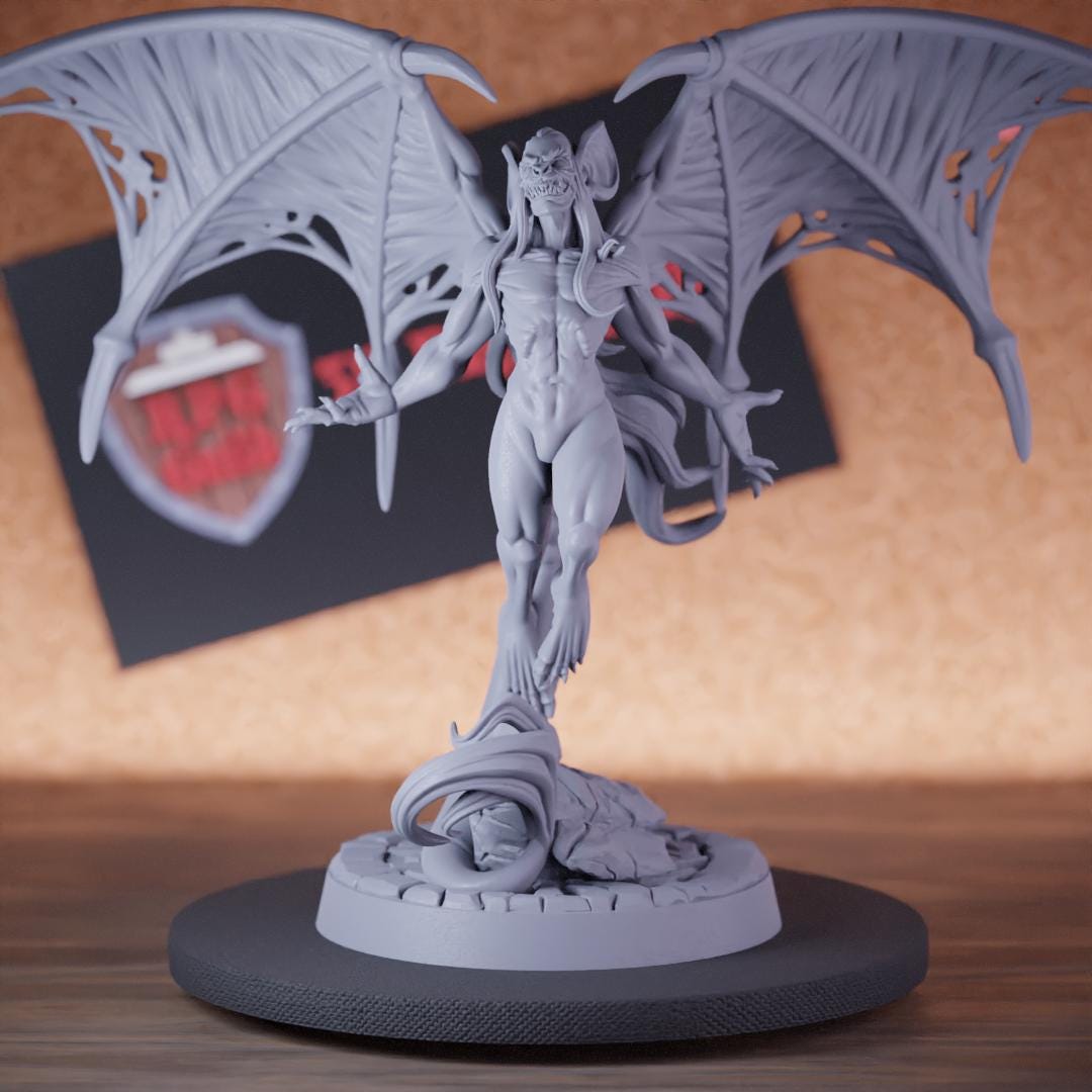 Evil Demon Miniature Winged Monster Mini Dungeons and Dragons RPG Tabletop Miniature Dnd ...