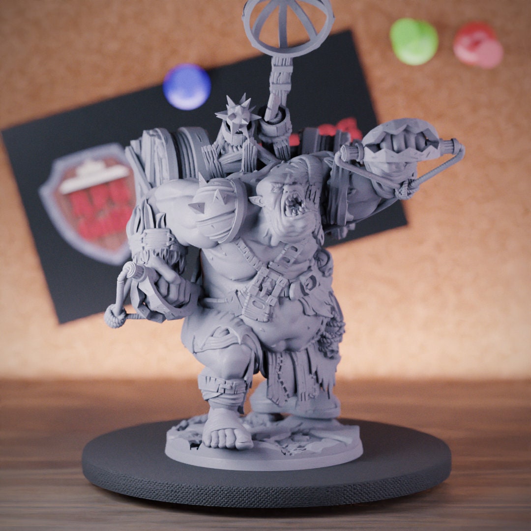 Ogre Boss Miniature Orc Warlord Dungeons and Dragons Mini RPG Tabletop ...