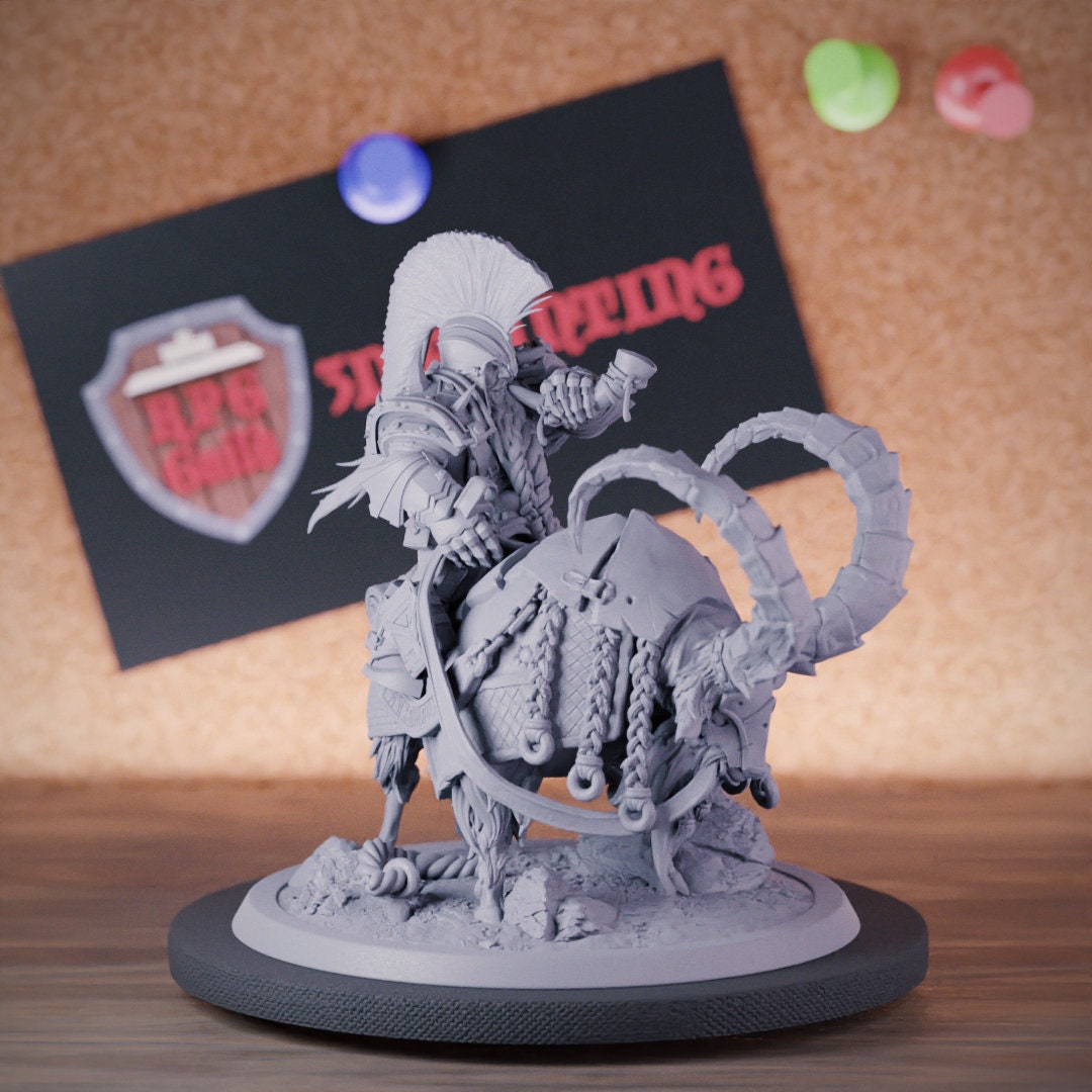 Hill Dwarf Fighter Miniature Mounted Mini Dungeons and Dragons Mini RPG ...