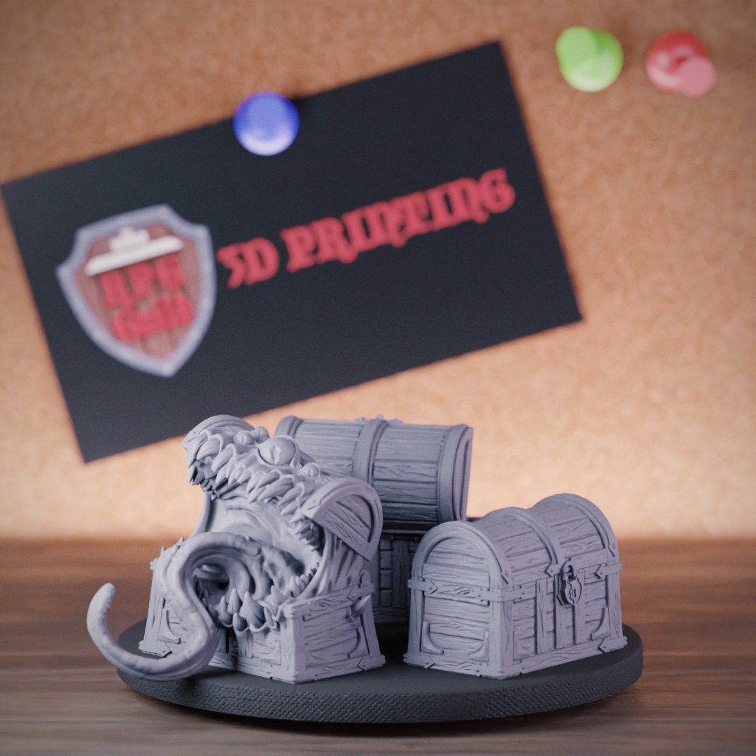 Mimic Set Miniature Chest Mimic Mini Dungeons and Dragons Mini RPG ...