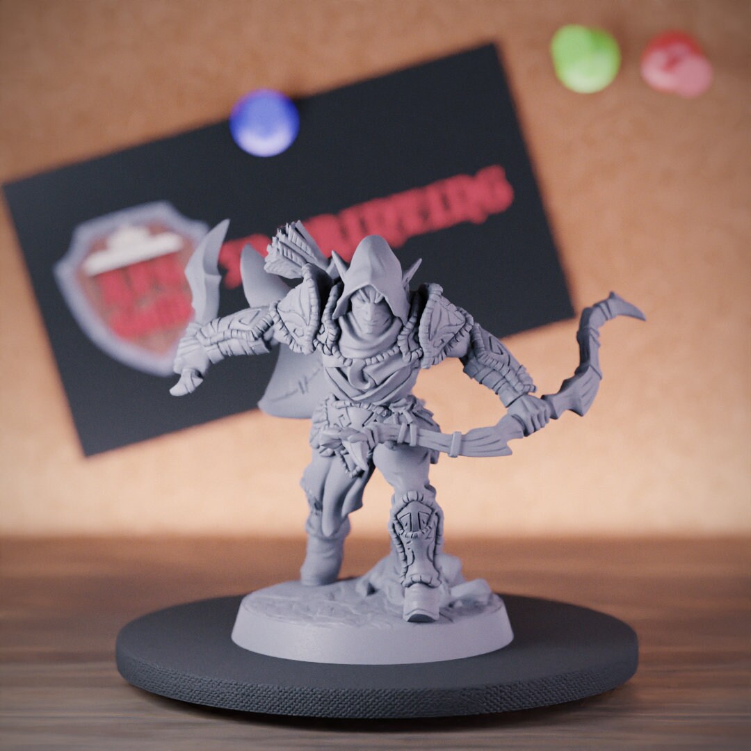 Elf Rogue Miniature Ranger Assassin Mini Dungeons and Dragons Mini RPG ...