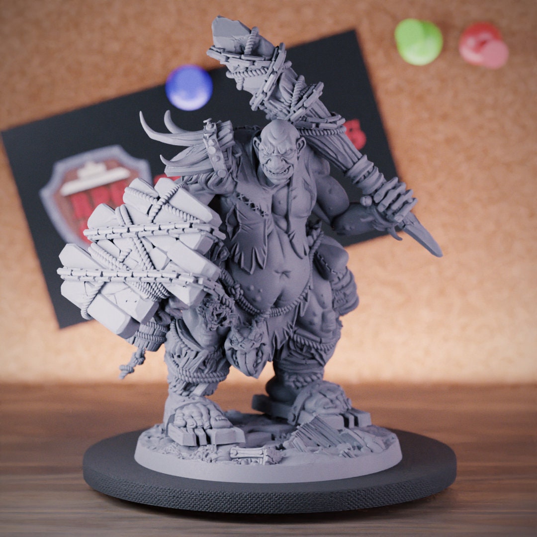 Hill Giant Captain Miniature Boss Monster Dungeons and Dragons Mini RPG ...