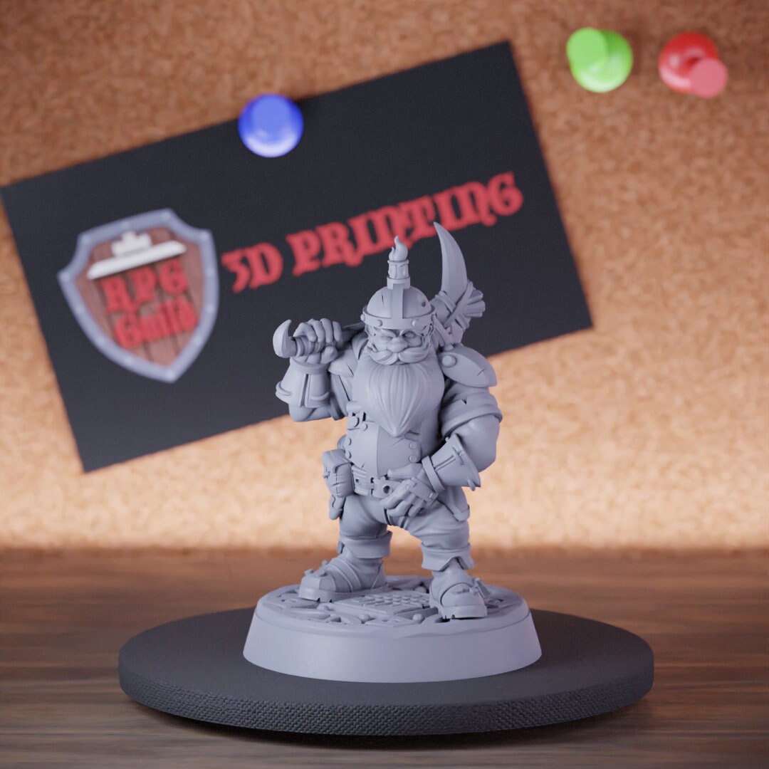 Dwarf Miner Miniature Dungeons and Dragons Mini RPG Tabletop Miniature ...