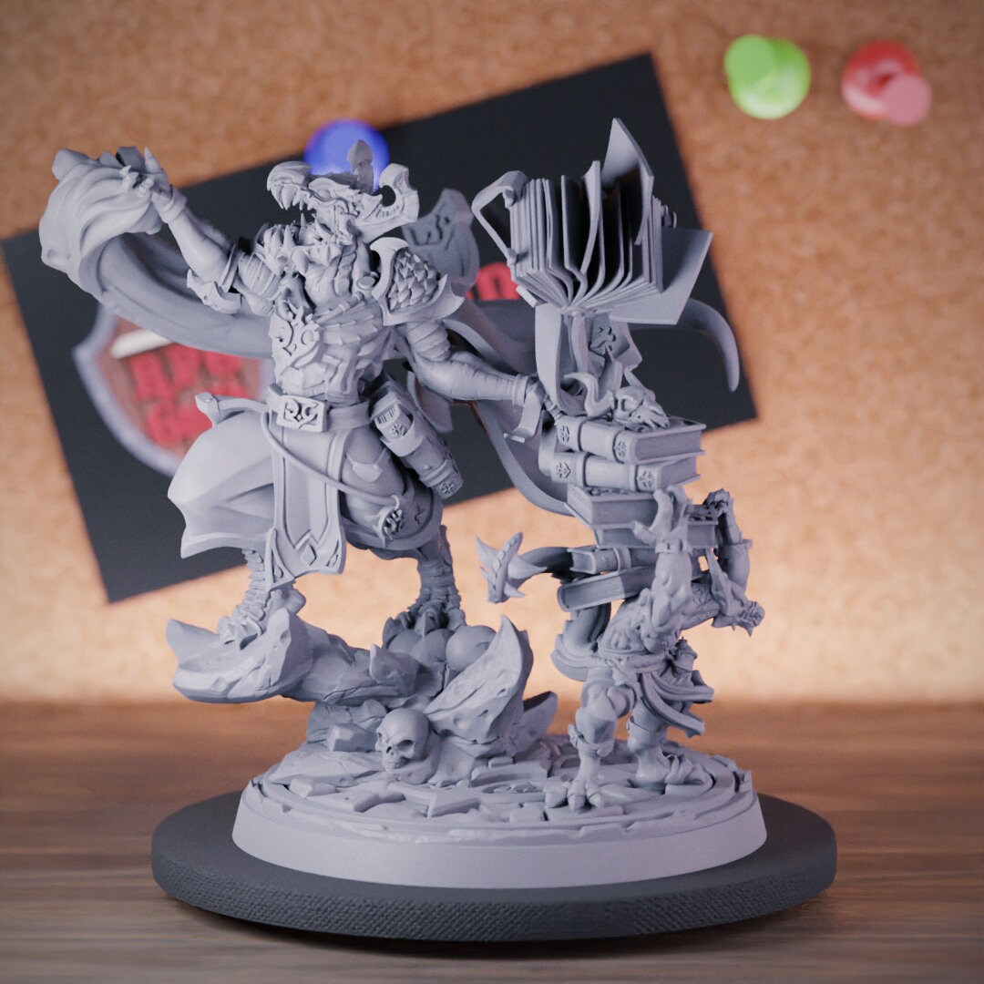 Dragonborn Wizard Miniature Mad Mage Boss Dungeons and Dragons Mini RPG ...