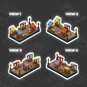 Dnd Town Market Terrain Tiles Dungeon Modular Medieval City Bundle ...