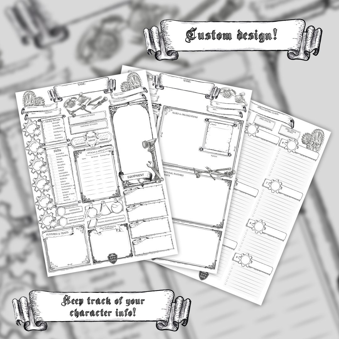Dnd 5e Character Sheet Artificer Printable and Fillable PDF D&D 5e - Etsy