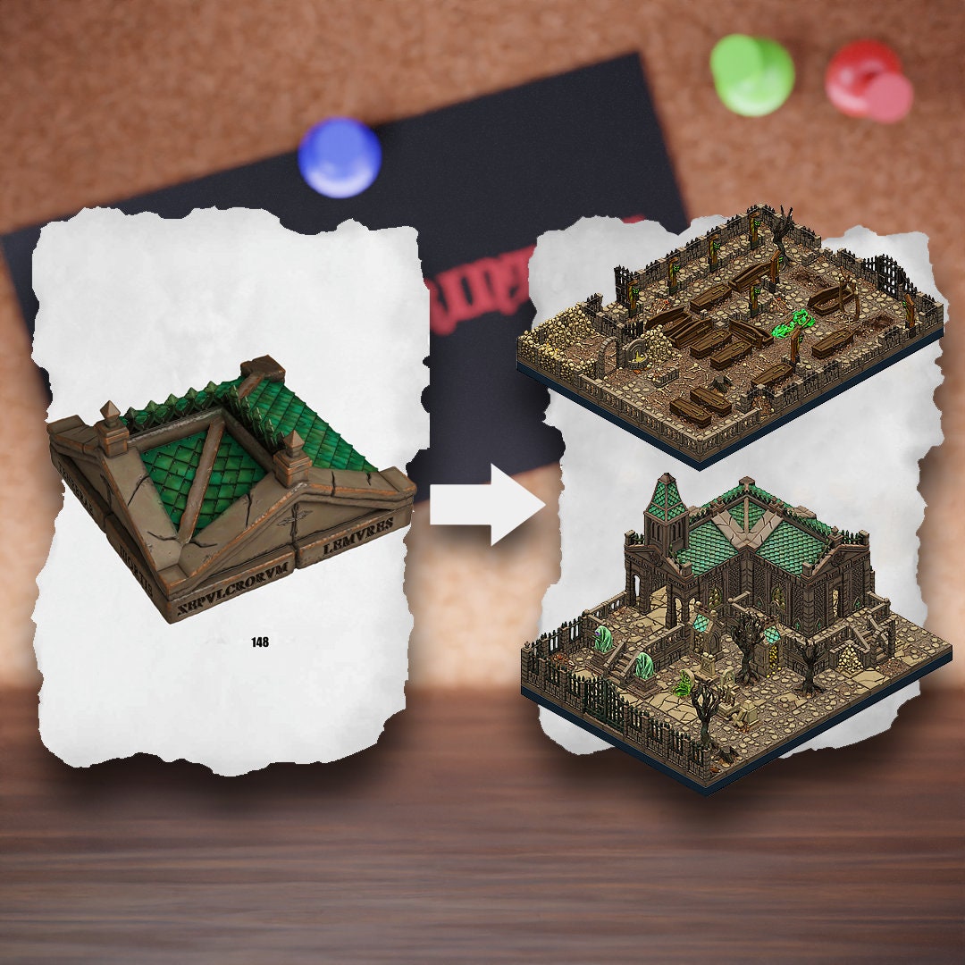Modular Graveyard Terrain Tiles | Cemetery Necropolis Blocks | Crypt ...