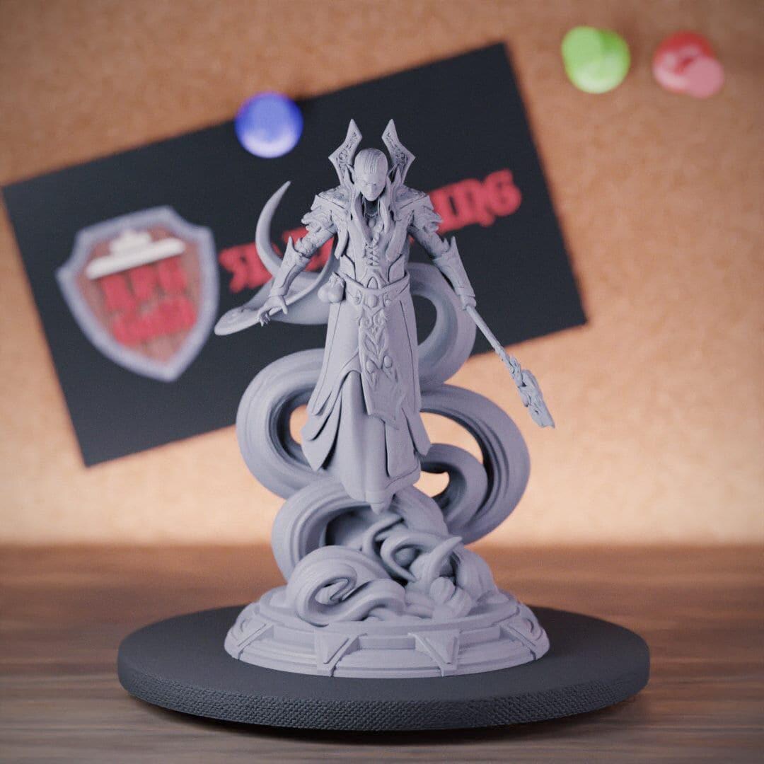 Elf Archmage Male Warlock Miniature | 28mm-75mm | Resin 3D Printed D&D ...