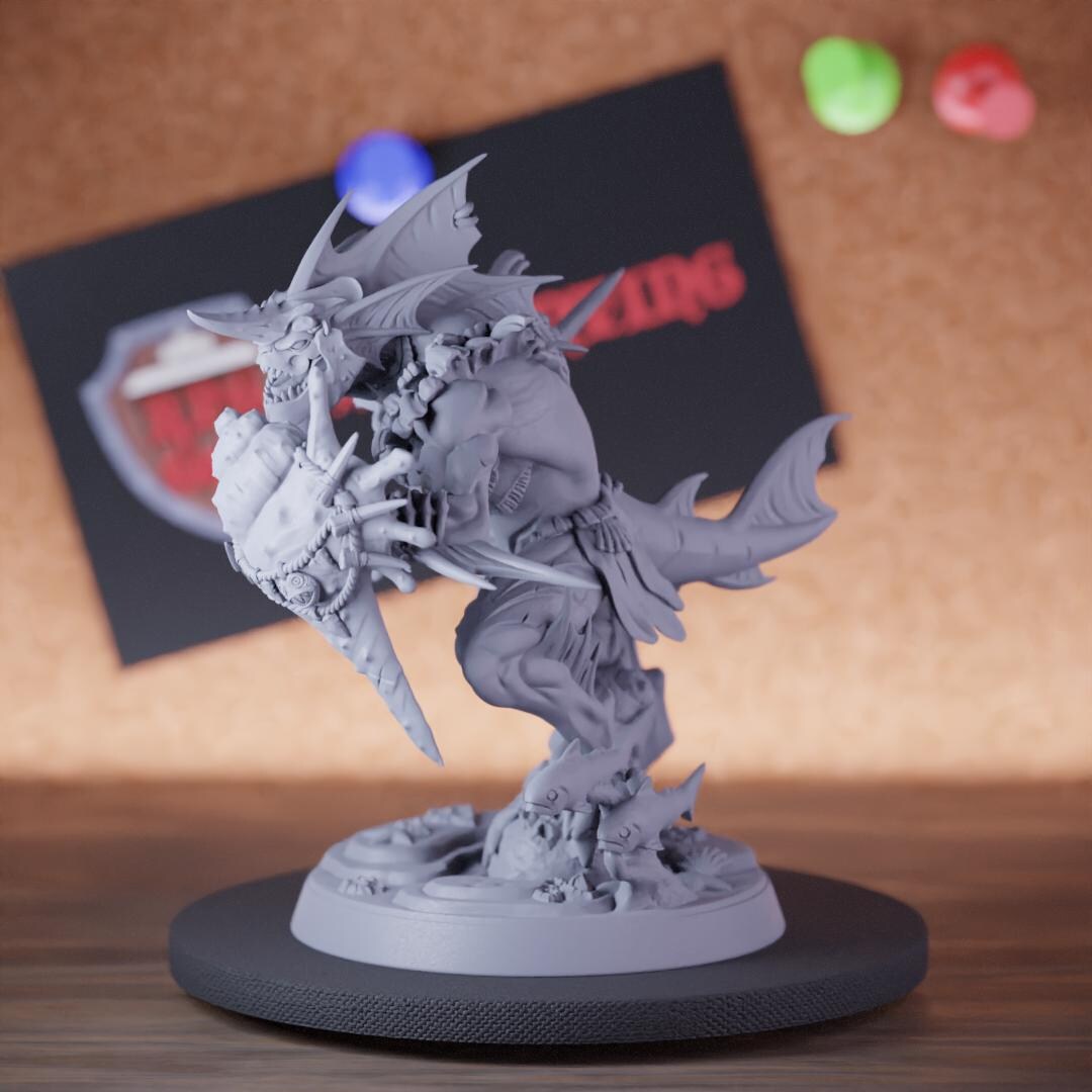 Triton Warrior Miniature Sea Guard Mini Dungeons and Dragons Mini RPG ...