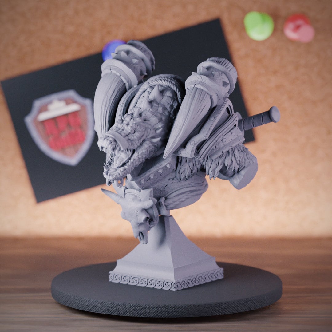 Crocfolk Sobek Bust for Painting and Collecting DB Resin Printed Statue ...