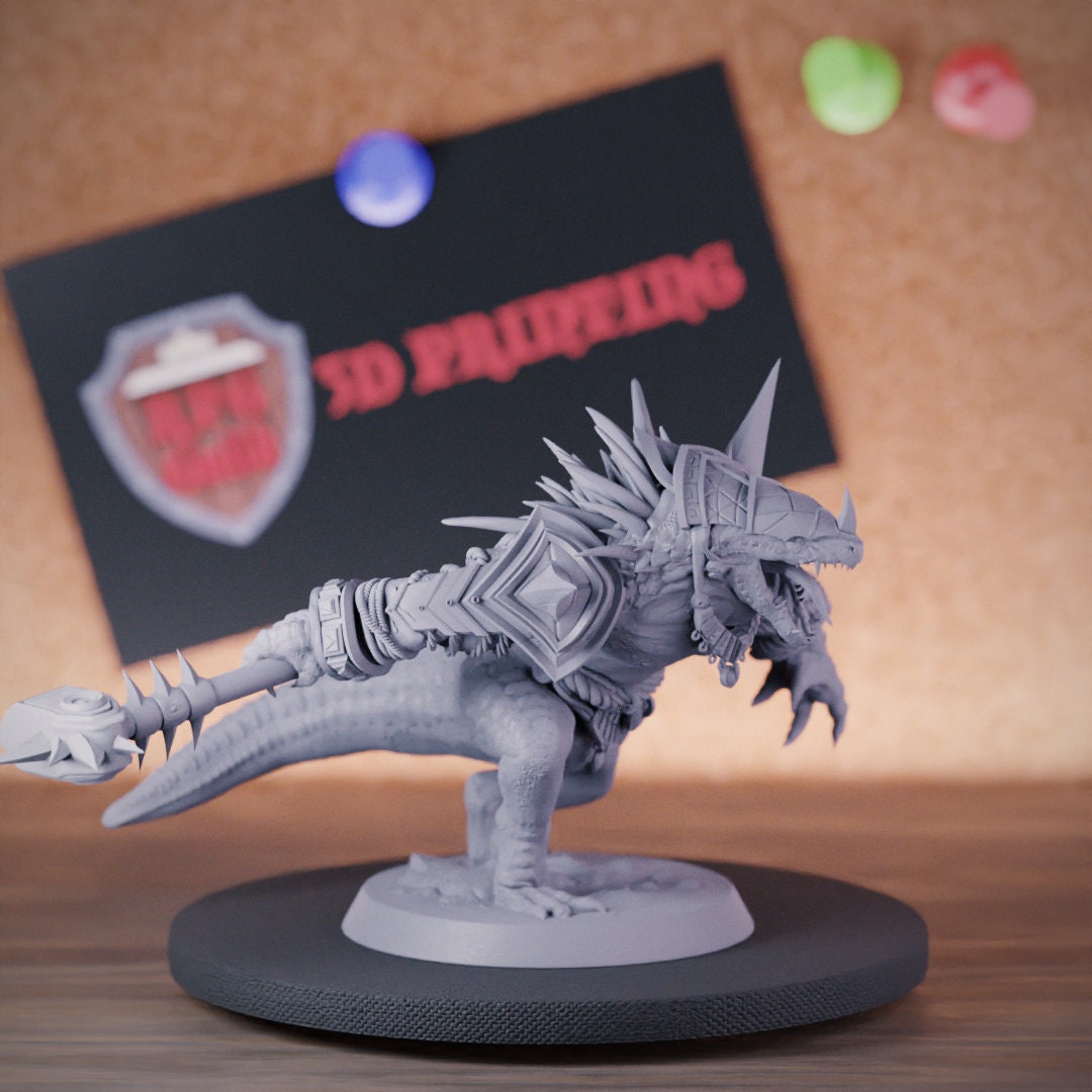 Lizardmen Berserker Savage Miniature Monster Dungeons and Dragons Mini ...