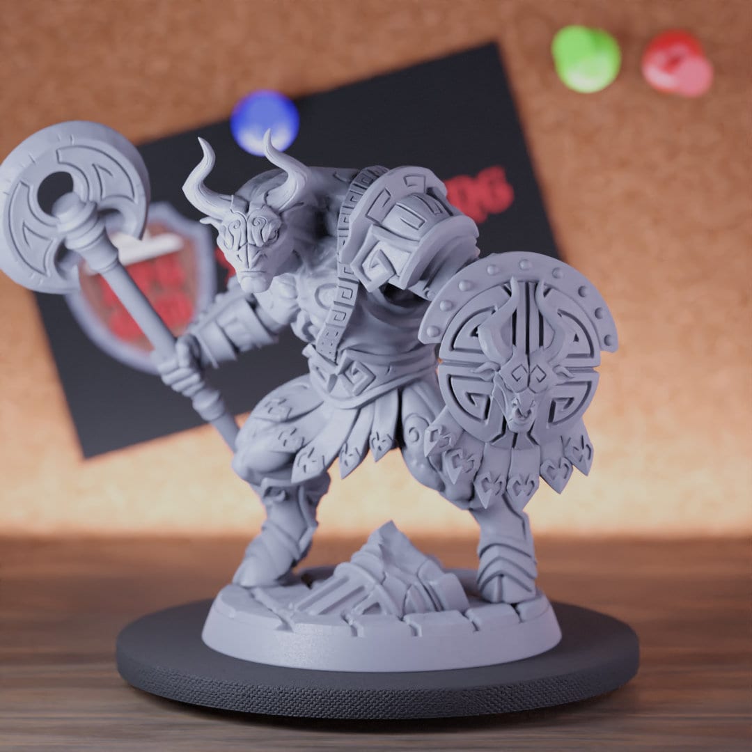 Minotaur Warrior Miniature Tauren Fighter Dungeons and Dragons Mini RPG ...