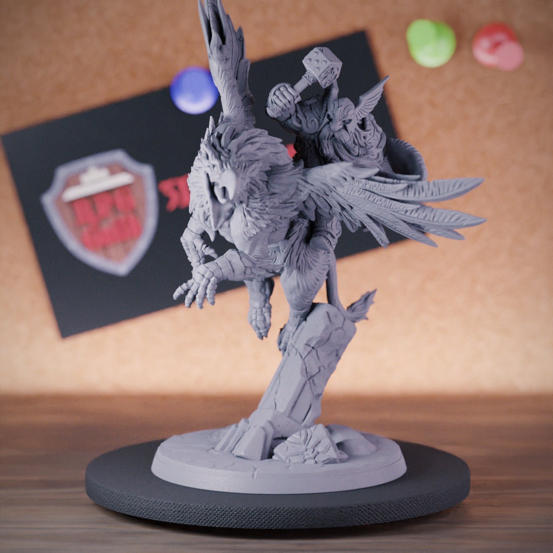Gryphon Dwarf Rider Miniature Dnd Dwarf Warrior Dungeons and Dragons ...