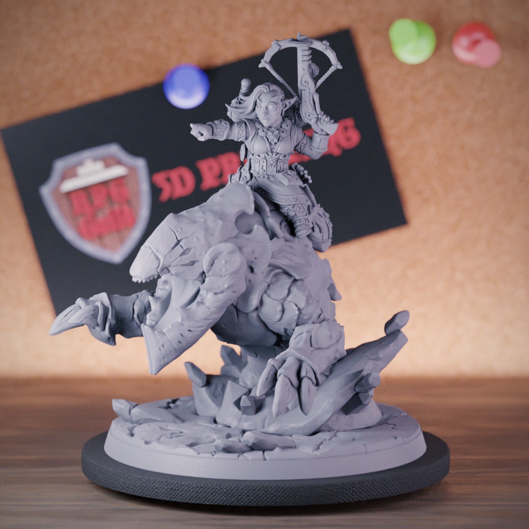 Female Gnome Rider Miniature Gnome Mini Dungeons and Dragons Mini RPG ...