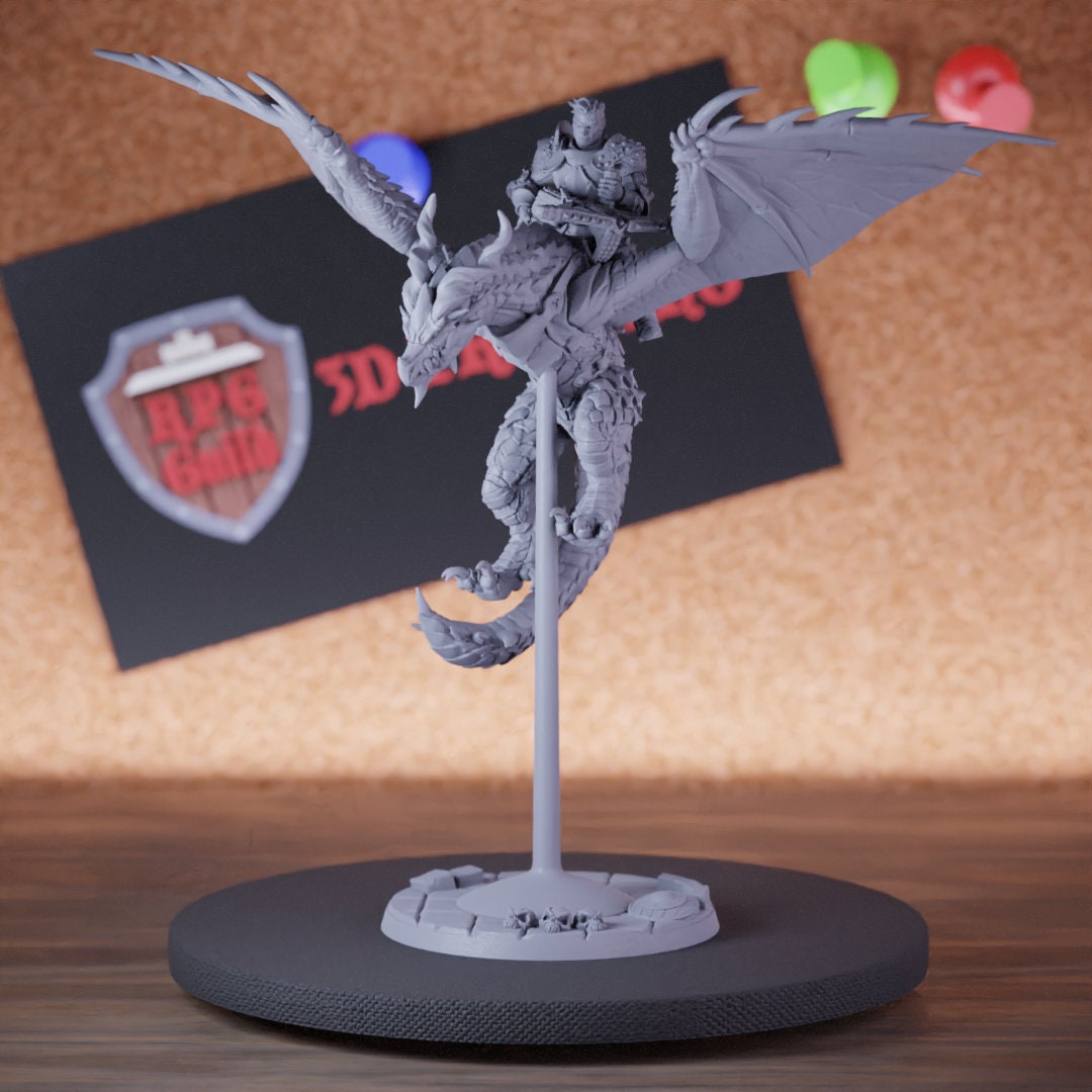 Wyvernrider Miniature Flying Monster Mini Dungeons and Dragons Mini RPG ...