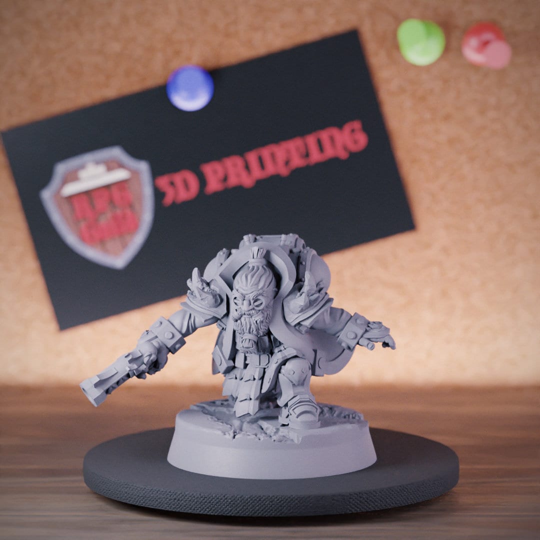 Dwarf Gunslinger Shooter Miniature Ranger Dungeons and Dragons Mini RPG ...