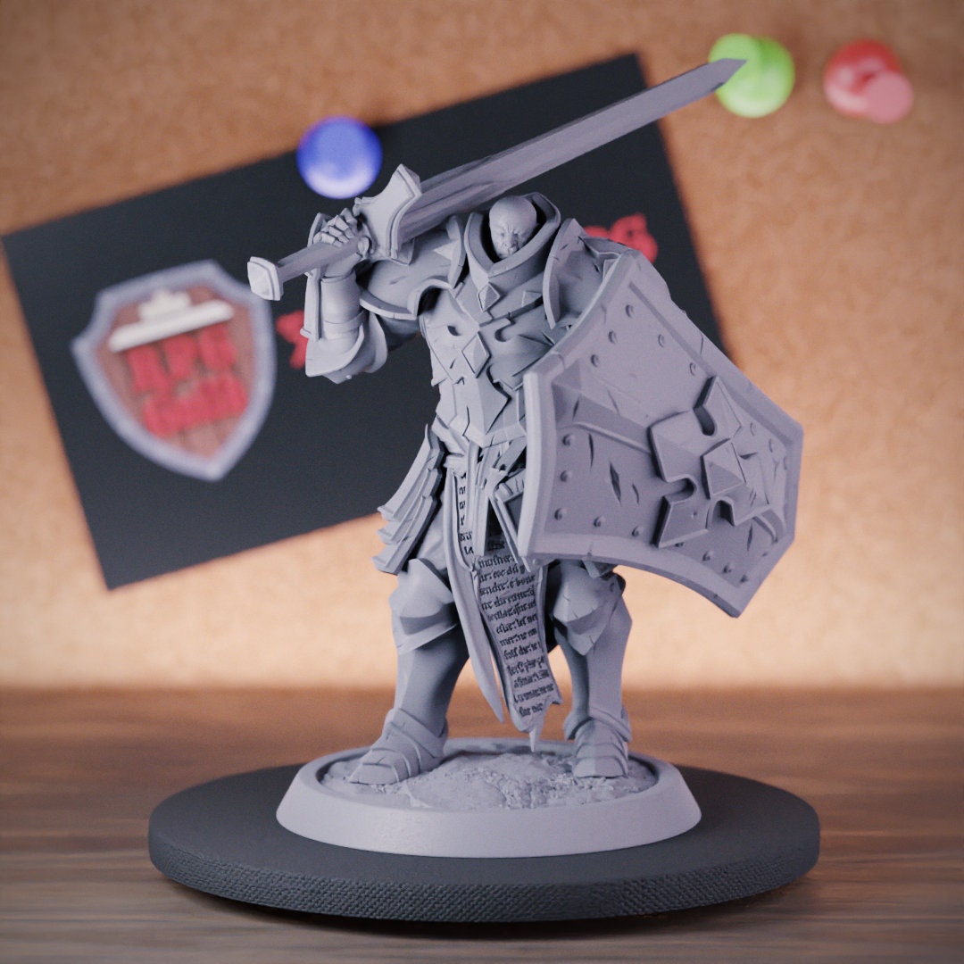 Templar Fighter Warrior Miniature Paladin Cleric Dungeons and Dragons ...