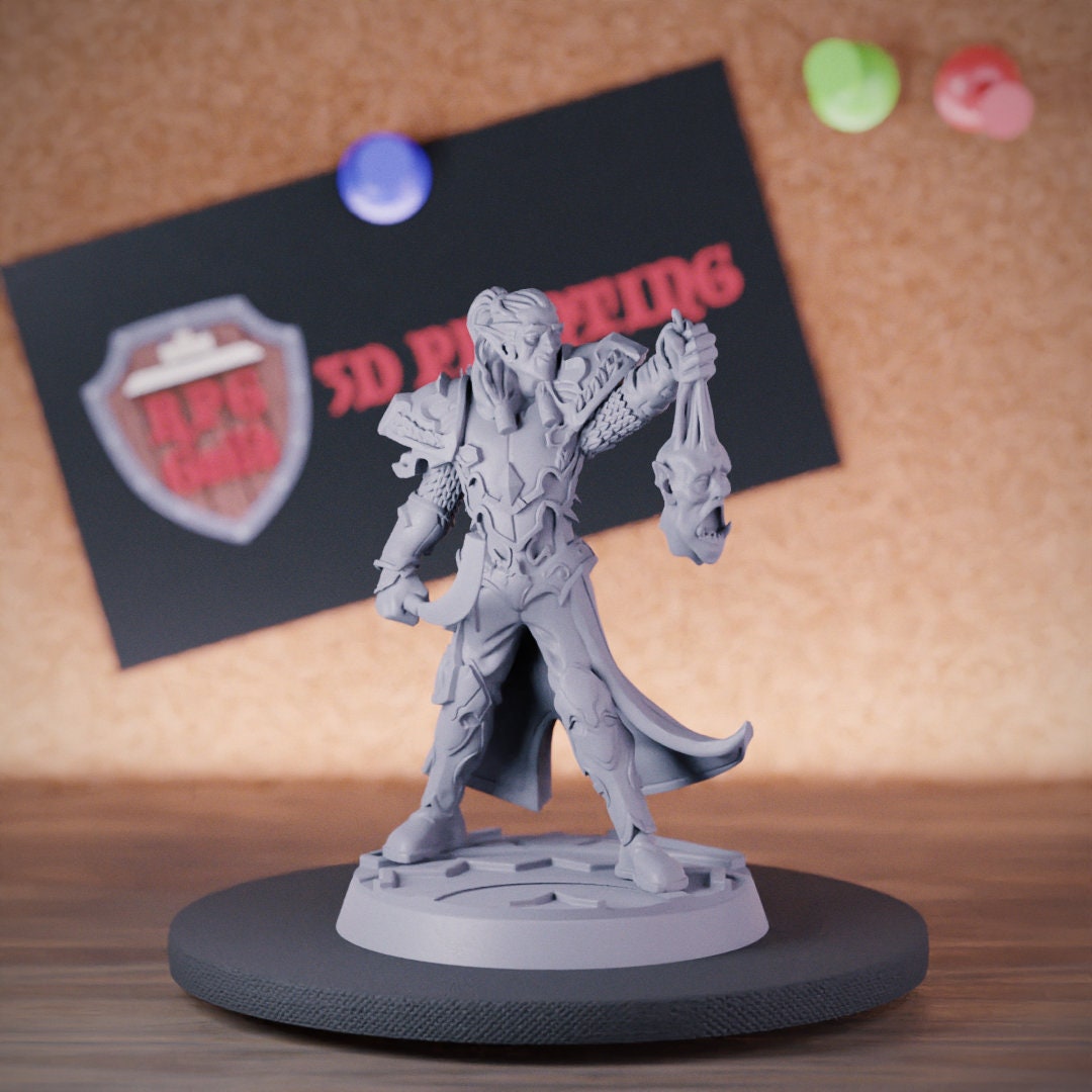 Elf Fighter Champion Miniature Warrior Dungeons and Dragons Mini RPG Tabletop Miniature Dnd ...