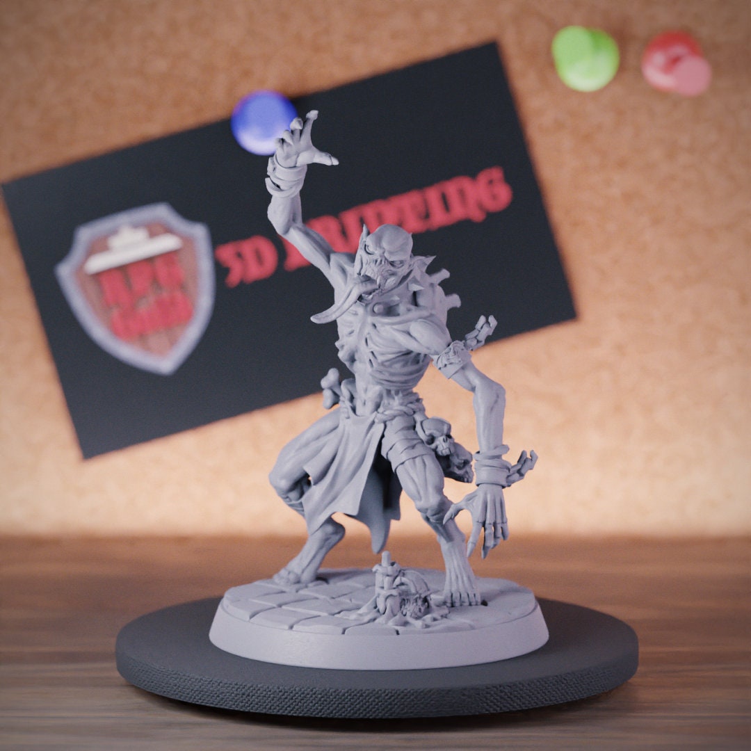 Zombie Ghoul Miniature Dnd Wight Dungeons and Dragons Mini RPG Tabletop ...