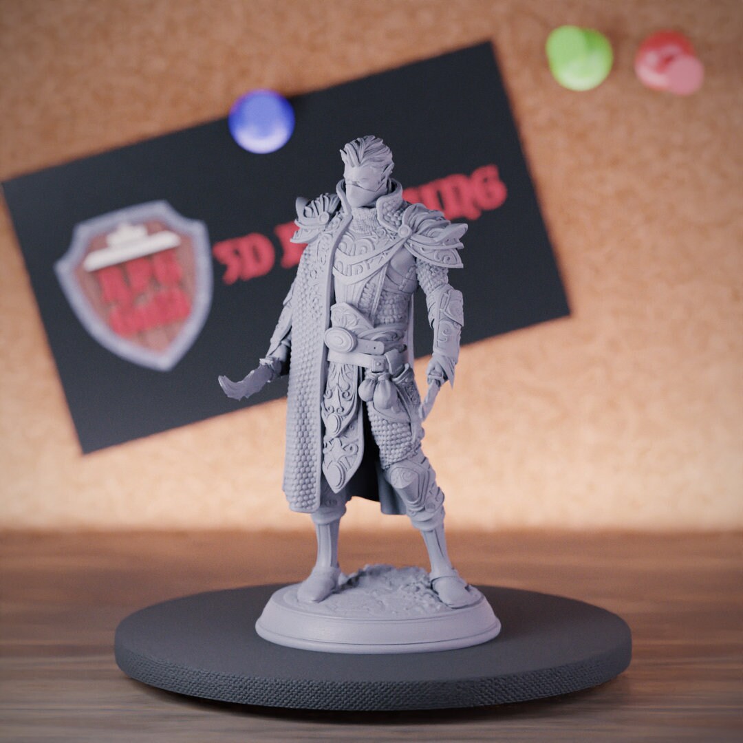 Elf Assassin Rogue Miniature | 28mm 32mm 38mm 75mm | Resin 3D Printed ...