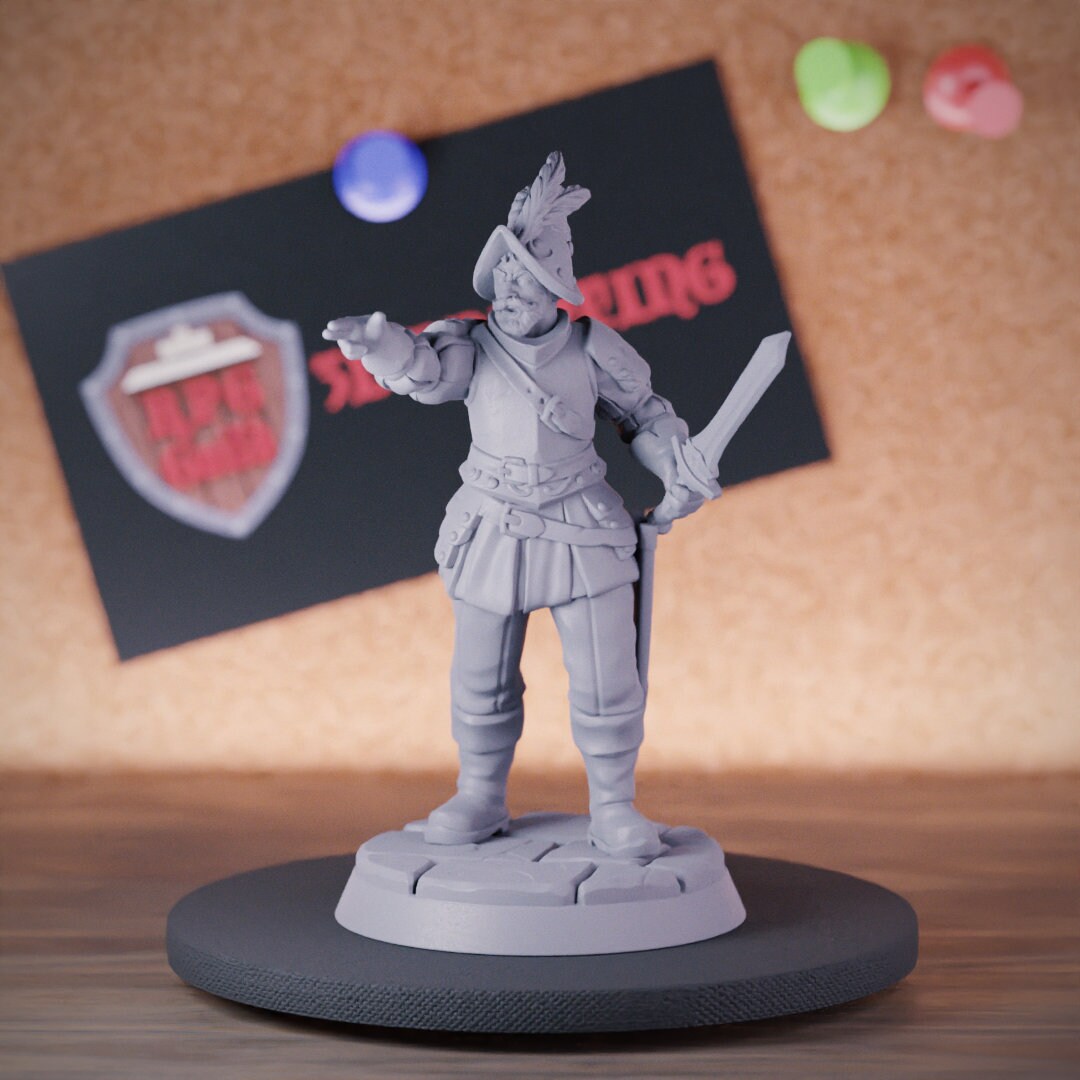 Conquistador Guard Miniature Human Knight Mini Dungeons and Dragons ...