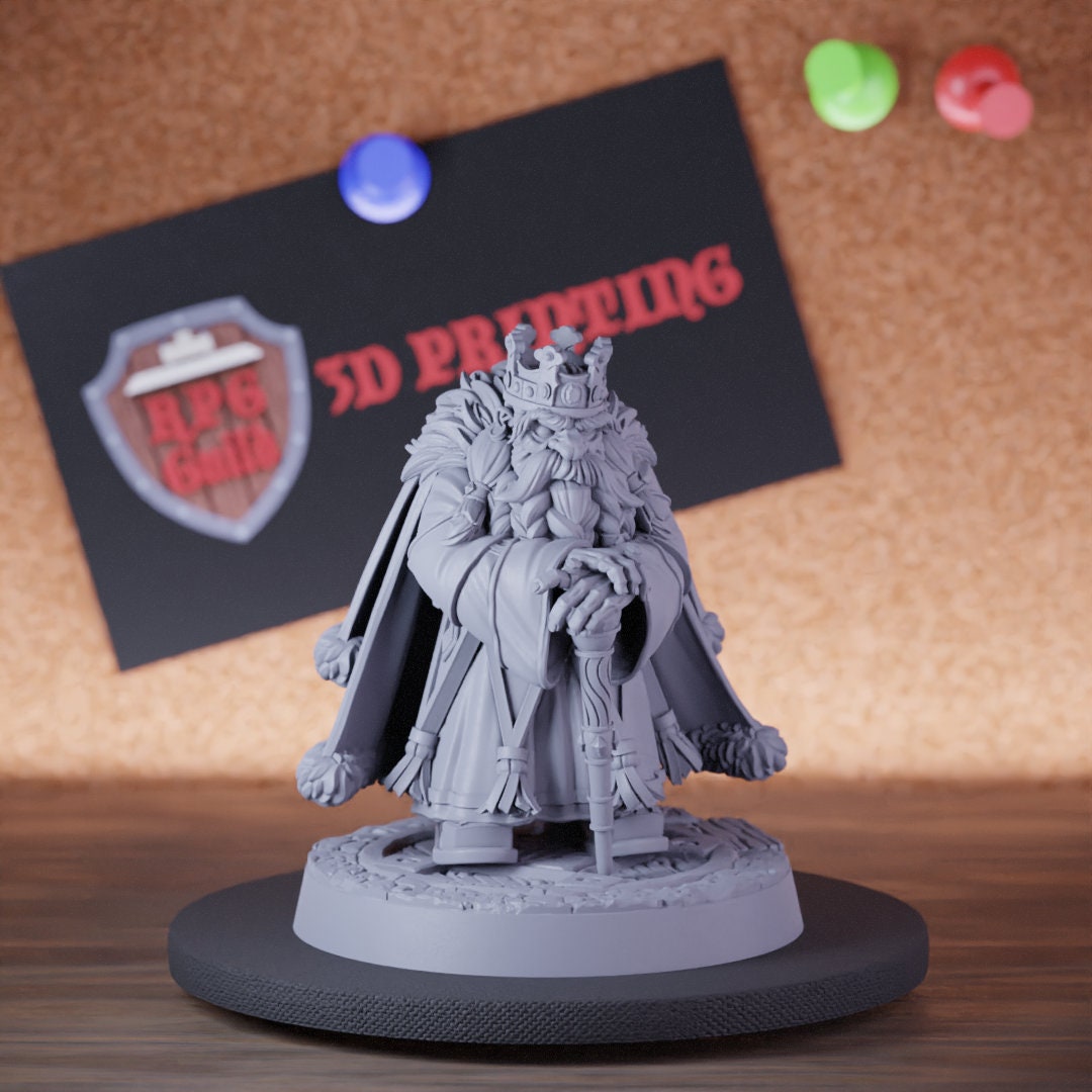 Dwarf King Miniature Mine Boss Mini Dungeons and Dragons RPG Tabletop ...