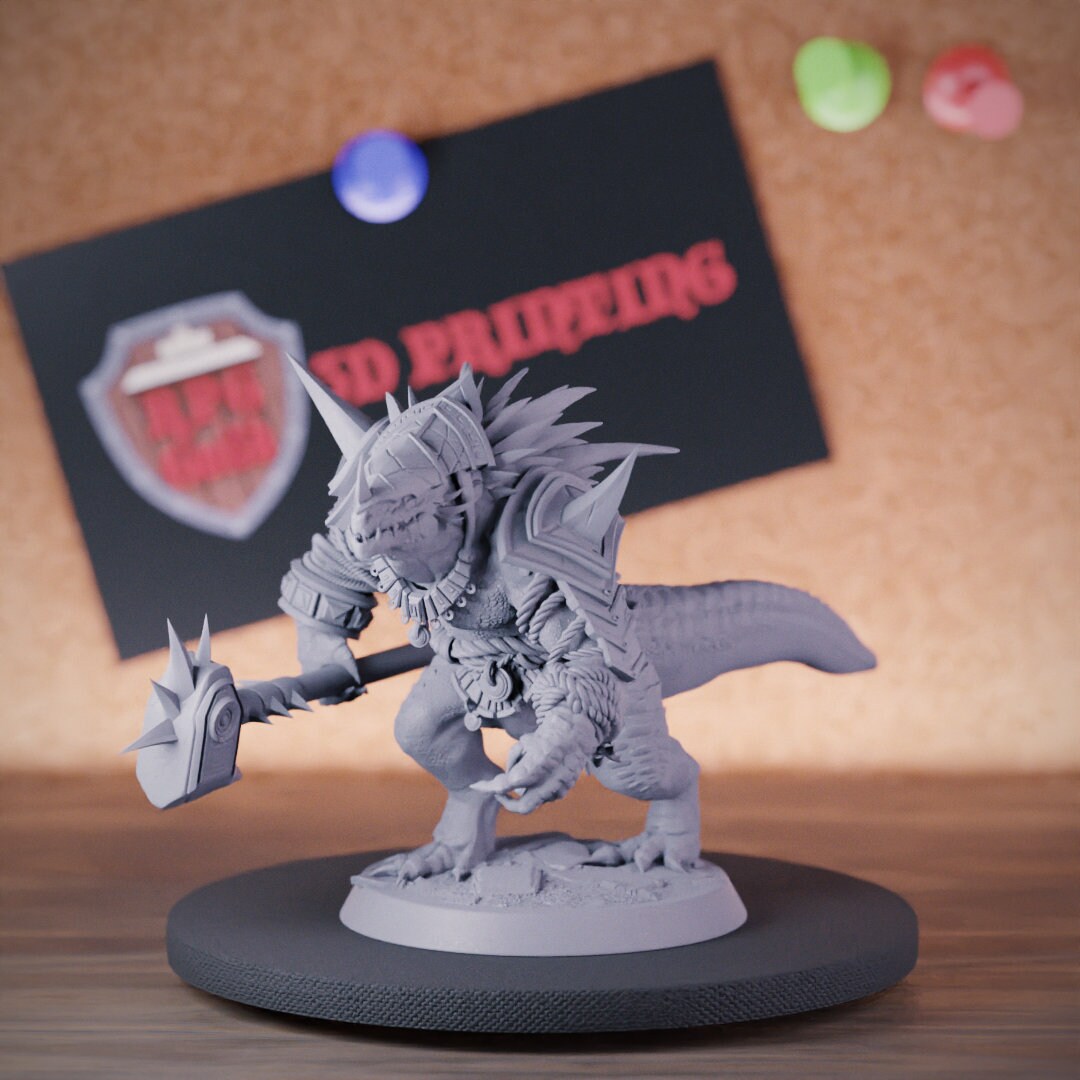 Lizardfolk Warrior Miniature Monster Dungeons and Dragons Mini RPG ...