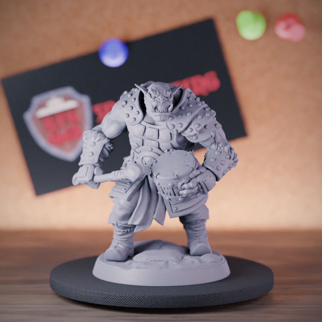 Orc Warrior Miniature Fighter Orc Guardian Mini Dungeons and Dragons ...