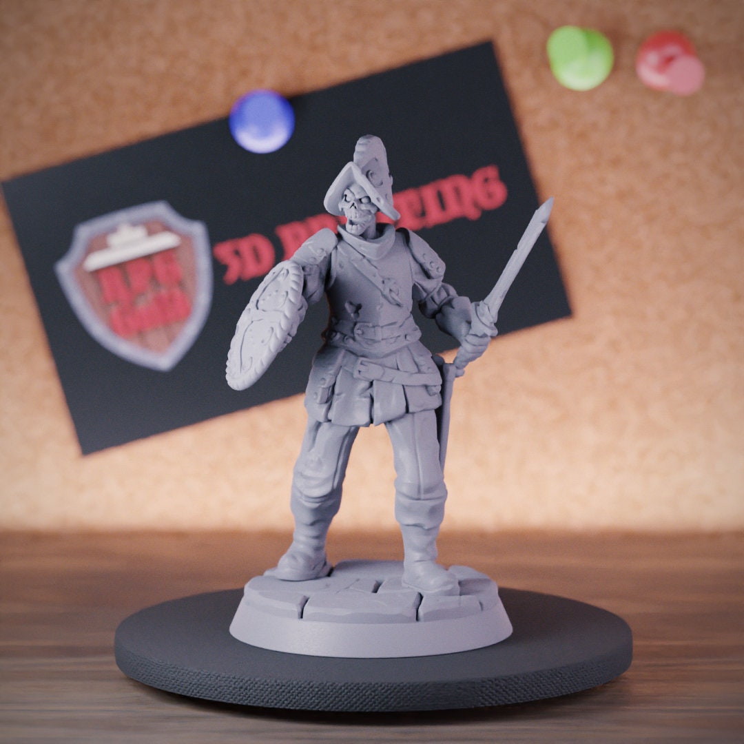 Cursed Footman Miniature Undead Warrior Mini Dungeons and Dragons Mini ...