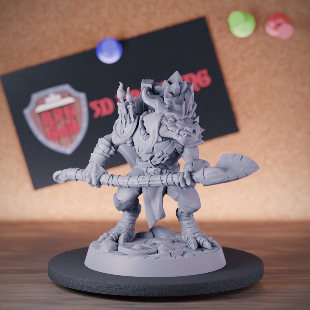 Kobold Guard Miniature Dragon Warrior Dnd Dungeons and Dragons Mini RPG ...