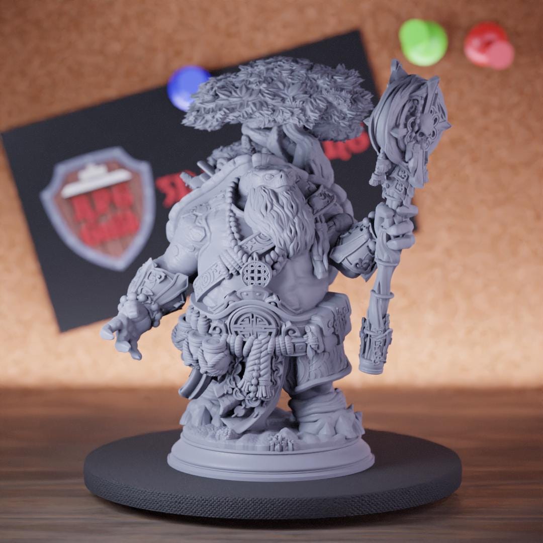 Tortle Druid Miniature Forest Guardian Dungeons and Dragons Mini RPG ...