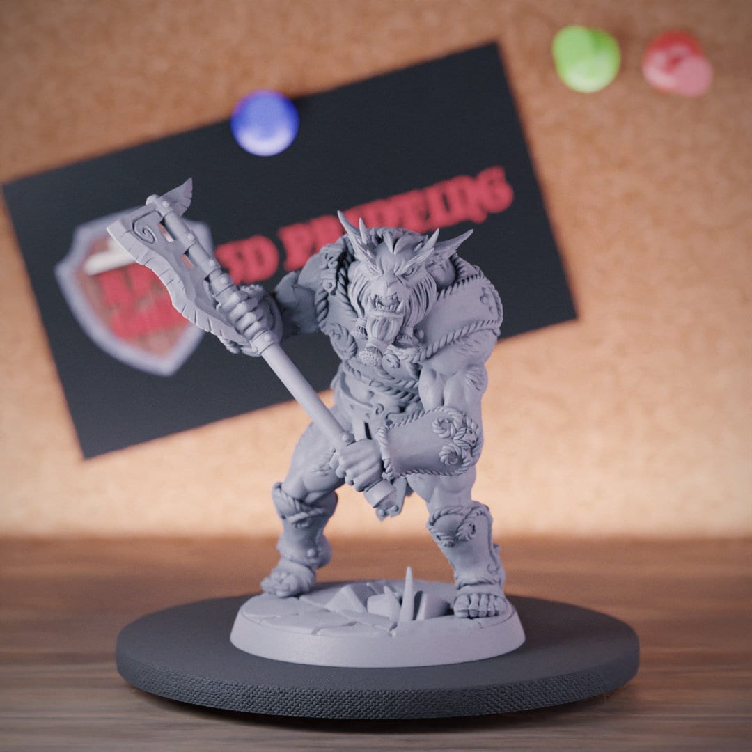 Bugbear Fighter Miniature Barbarian Hobgoblin Dungeons and Dragons Mini ...