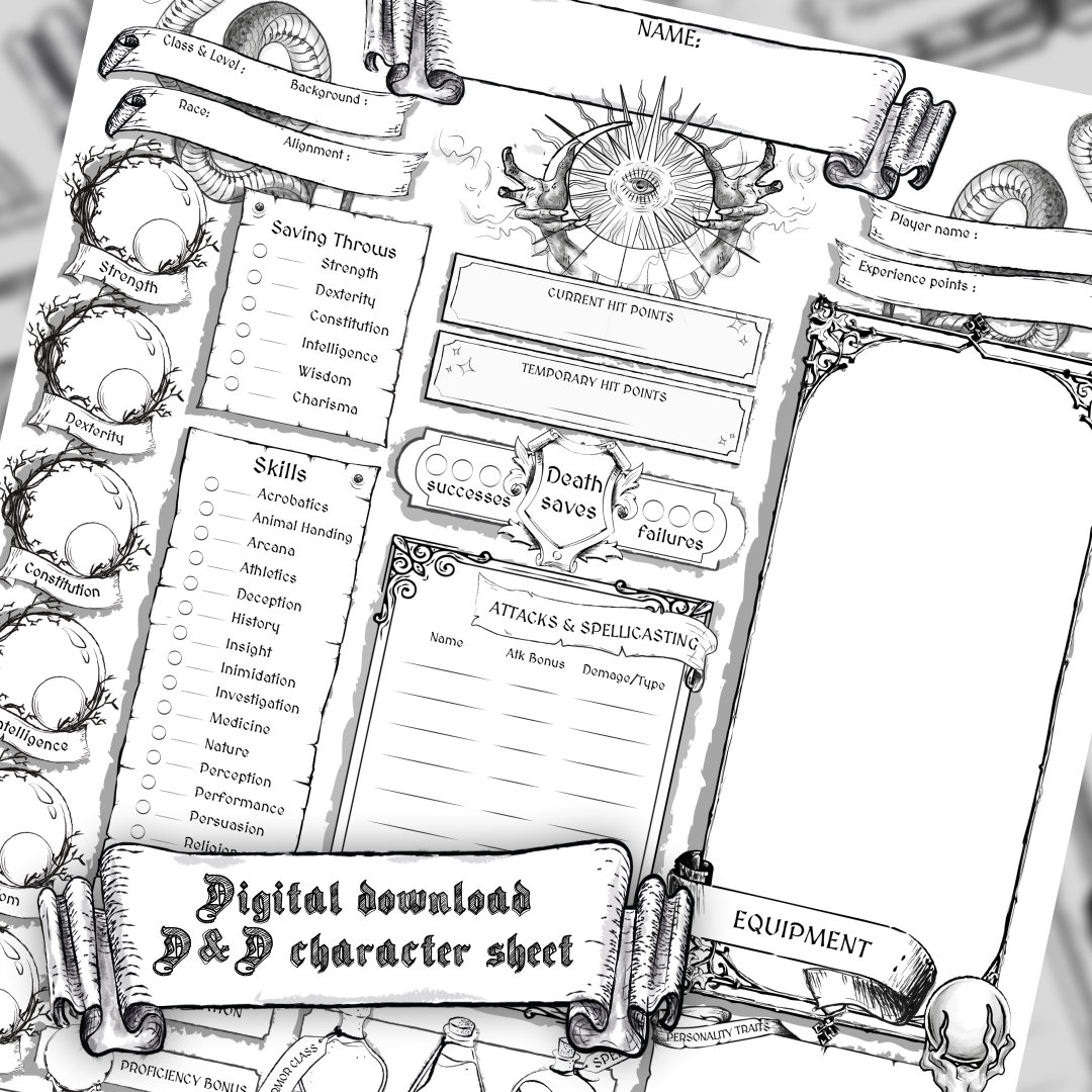 Dnd 5e Character Sheet Warlock Printable and Fillable PDF D&D 5e - Etsy ...