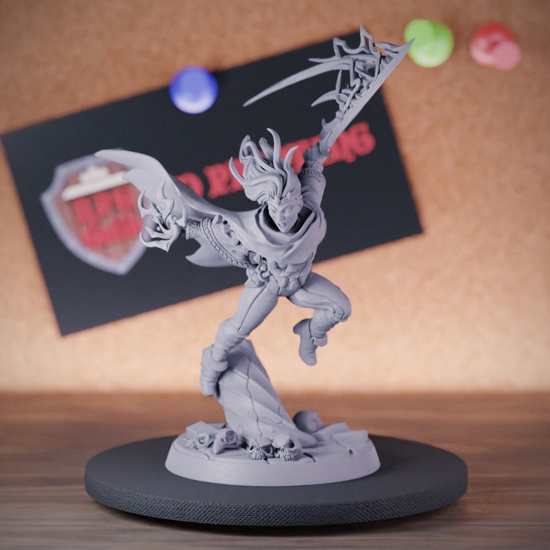 Female Spellsword Miniature Female Mage Mini Dungeons and Dragons Mini ...