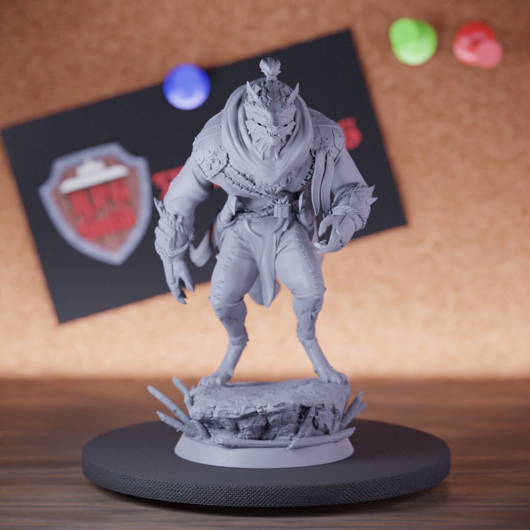 Werewolf Boss Miniature Night Monster Mini Dungeons and Dragons Mini ...