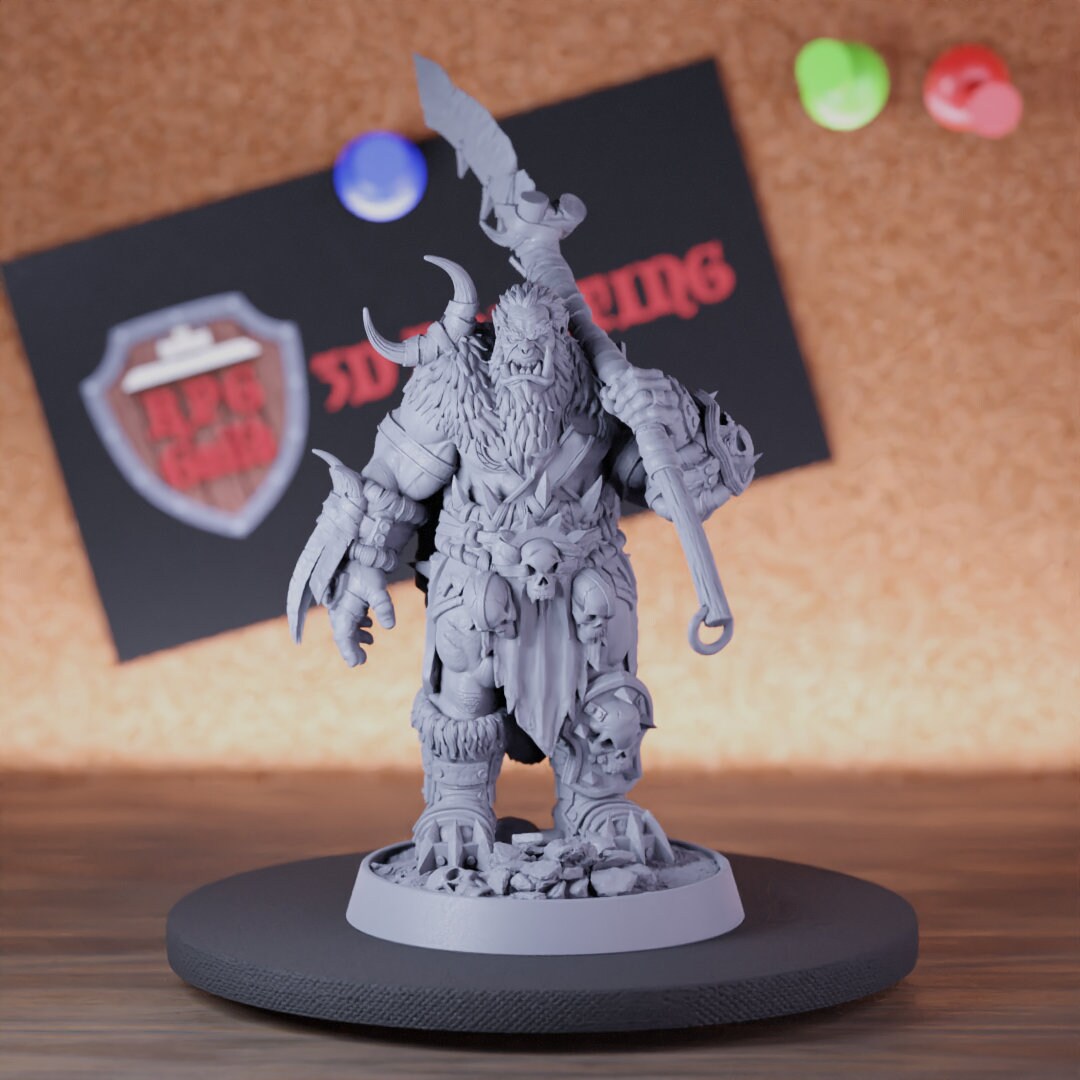 Orc Guard Miniature Fighter Mini Dungeons and Dragons Mini RPG Tabletop ...