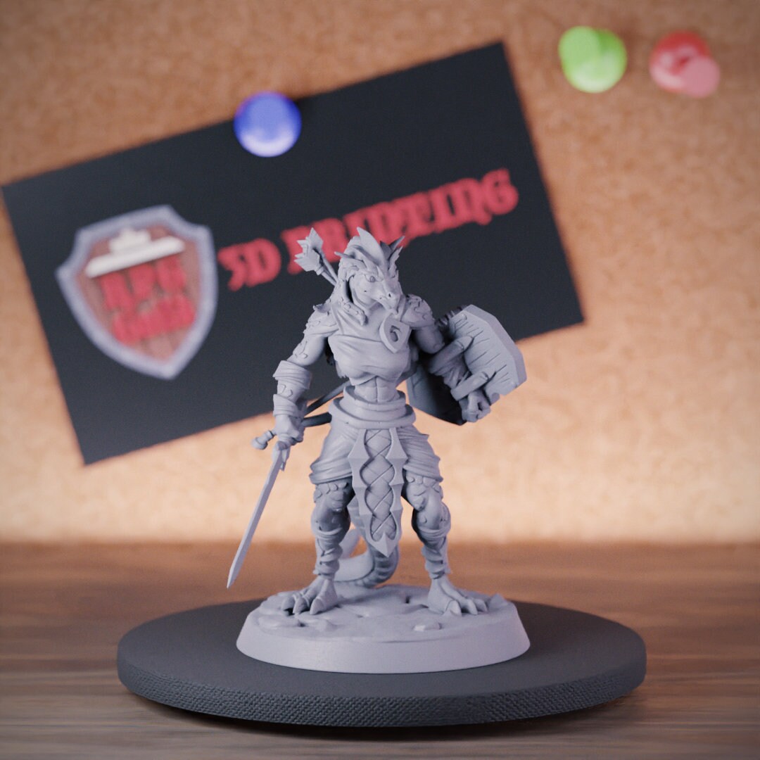 Female Kobold Fighter Miniature Monster Dungeons and Dragons Mini RPG ...