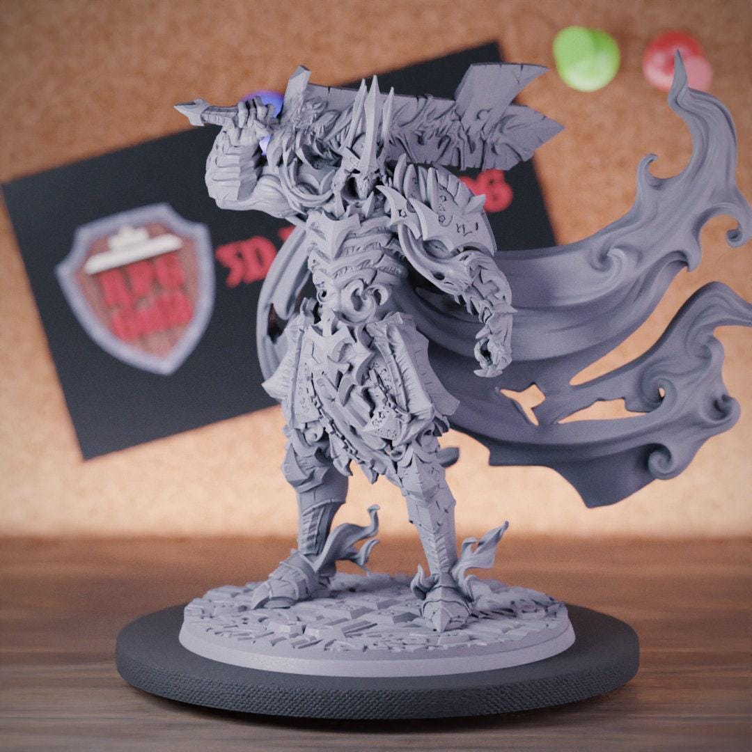 Death Knight Miniature Undead Skull Lich Lord Dungeons and Dragons Mini ...