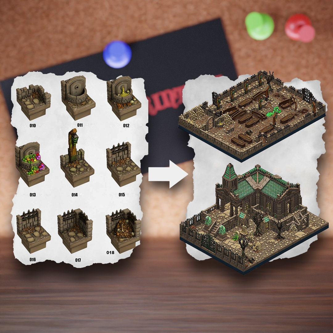 Modular Graveyard Terrain Tiles Cemetery Necropolis Blocks Crypt ...