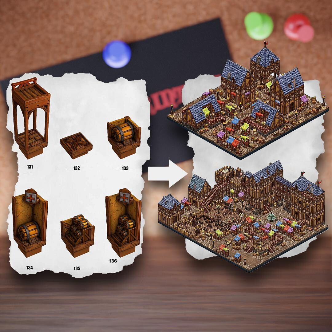 Modular Town Terrain Tiles | Medieval City Blocks | Village Tabletop ...