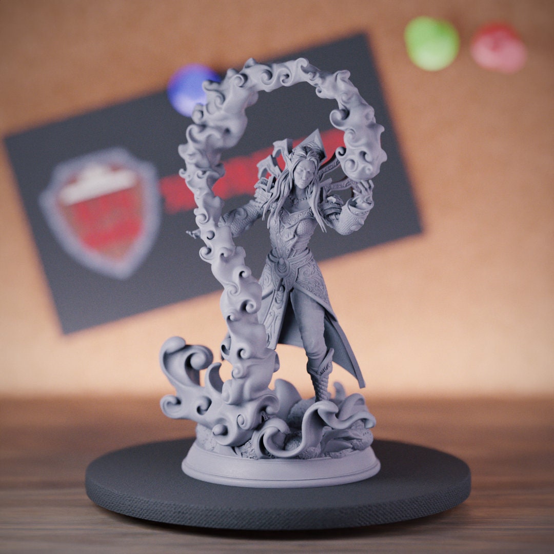 Elf Mage Miniature Female Sorcerer Mini Dungeons and Dragons Mini RPG ...