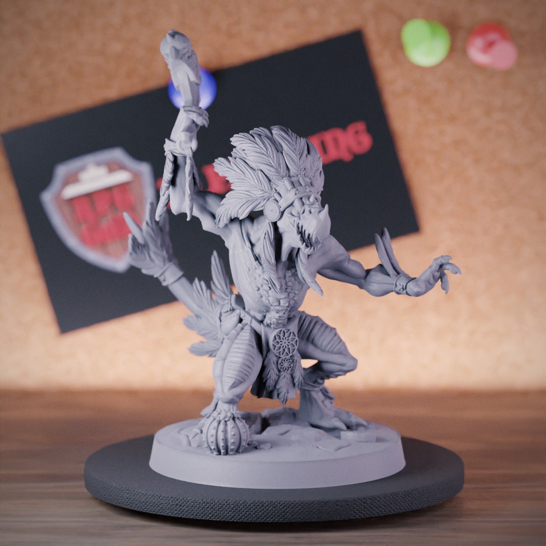 Lizardfolk Commoner Miniature Monster Savage Dungeons and Dragons Mini ...