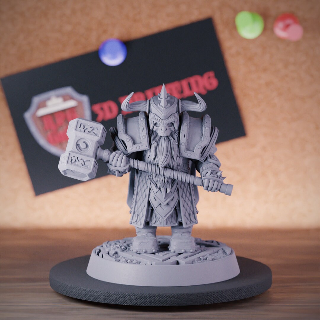 Dwarf Warrior Miniature Viking Barbarian Mini Dungeons and Dragons Mini ...