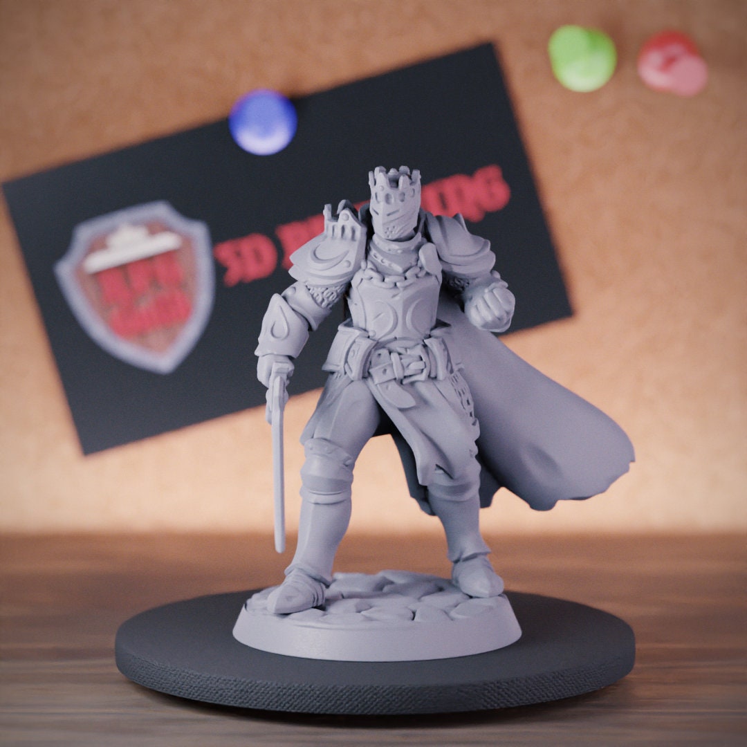 King Human Dnd Miniature Knight Dungeons and Dragons Mini RPG Tabletop ...
