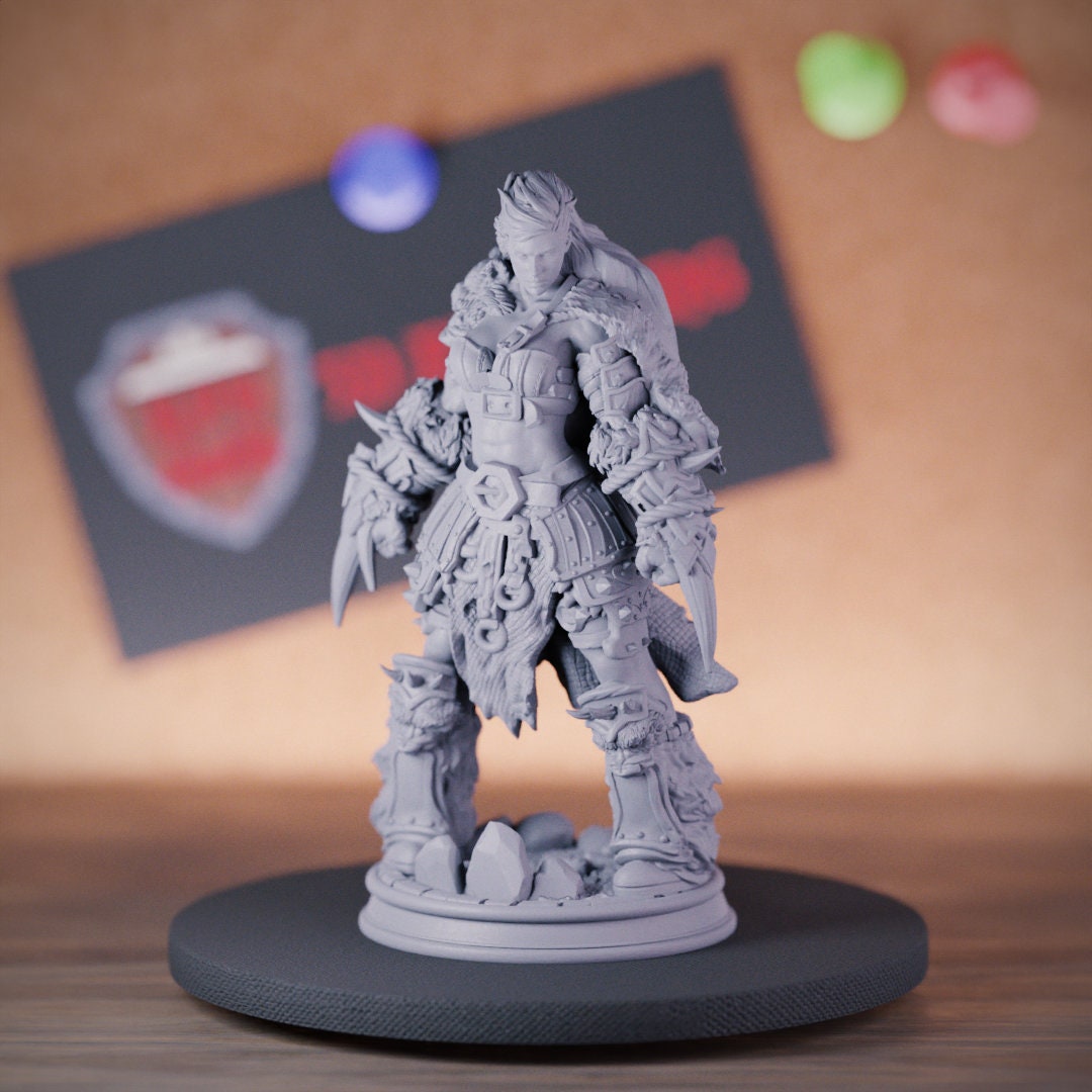 Female Barbarian Miniature Warrior Fighter Mini Dungeons and Dragons ...