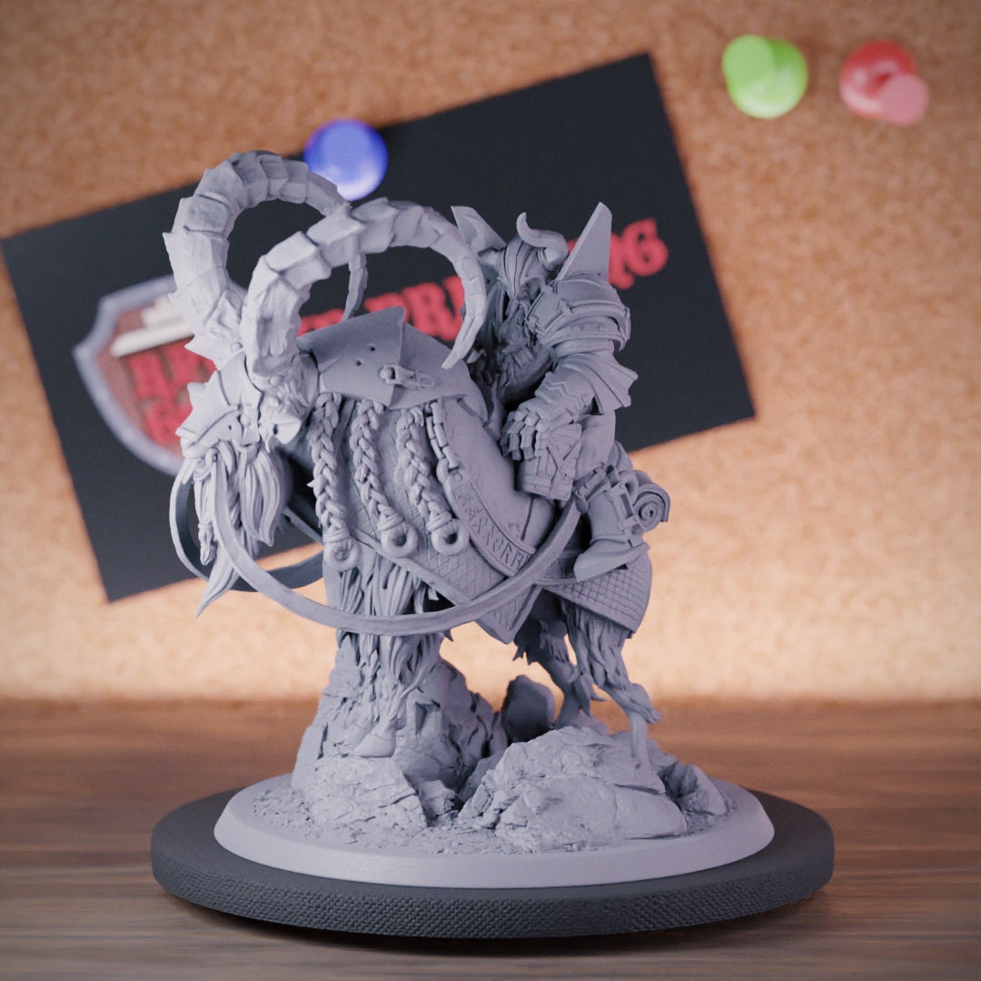 Mountain Dwarf Fighter Miniature Mounted Mini Dungeons and Dragons Mini ...