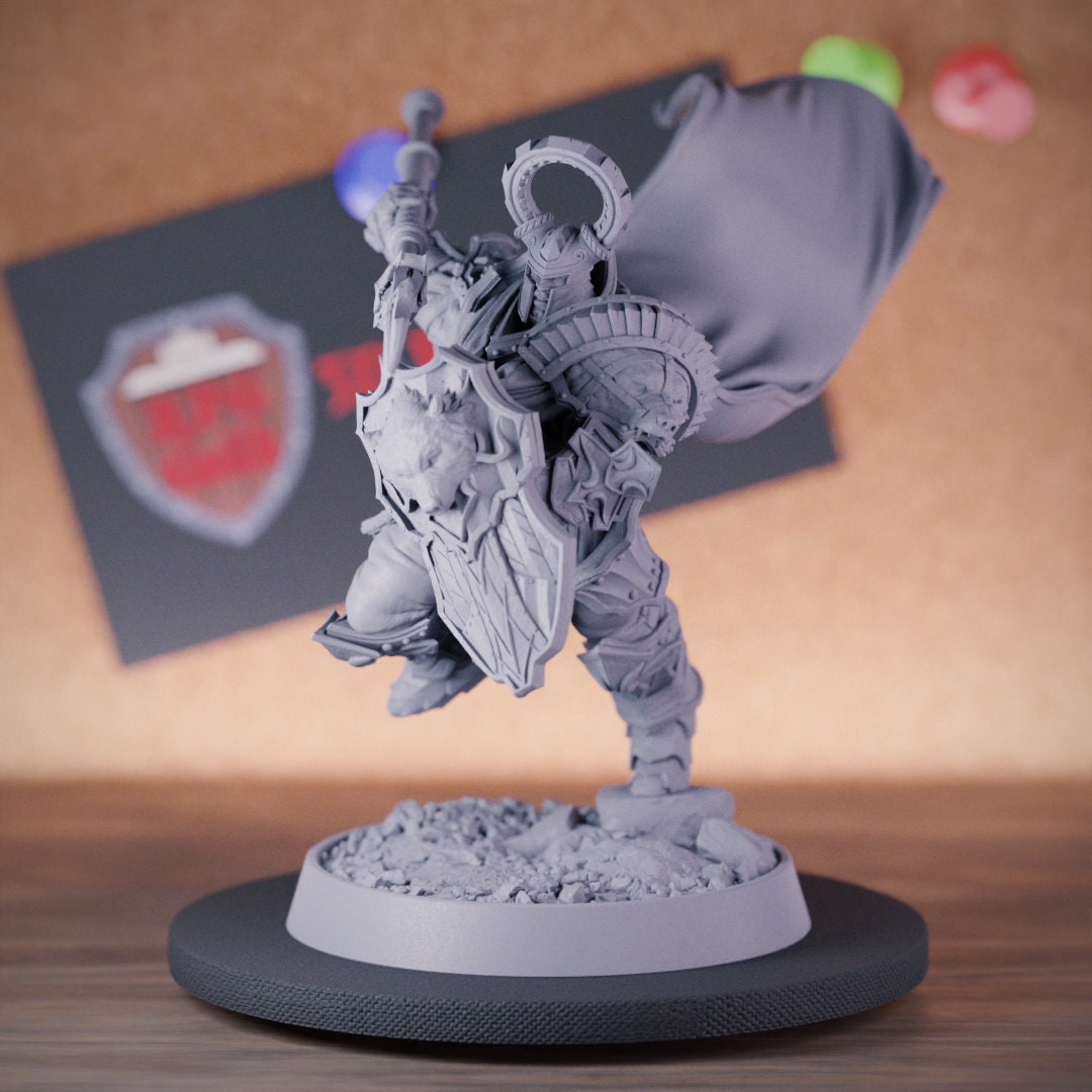 Paladin Miniature Spearman Dungeons and Dragons Mini RPG Tabletop ...